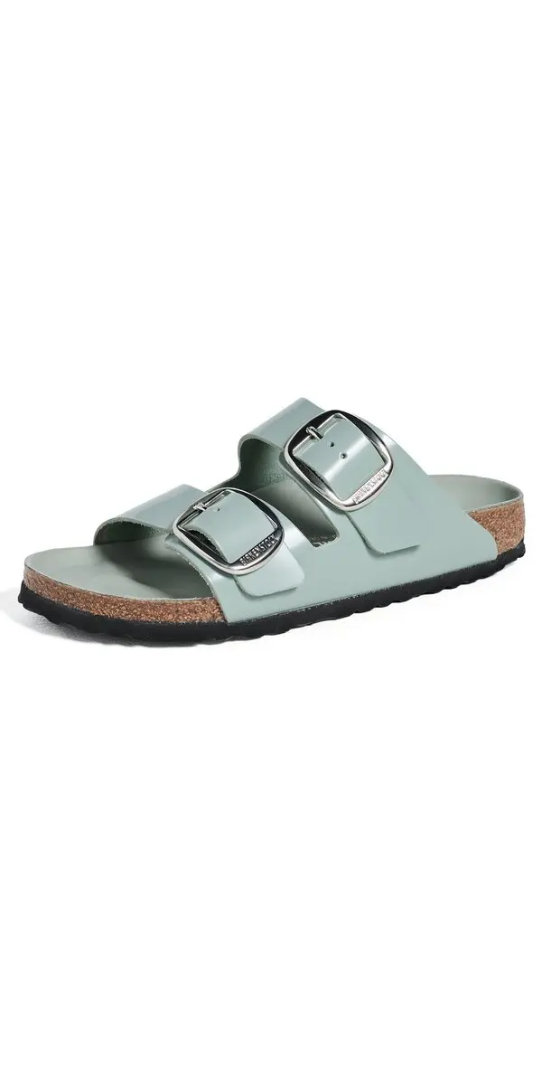 BIRKENSTOCK Arizona Big Buckle High Shine Sandals - Pure Sage