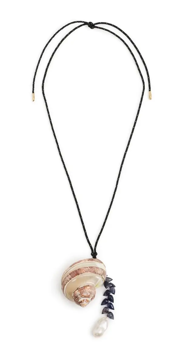 Chan Luu Turbo Shell Pendant Necklace - Black