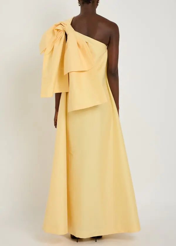 Bernadette Winnette Bow-appliquéd Taffeta Gown - Yellow