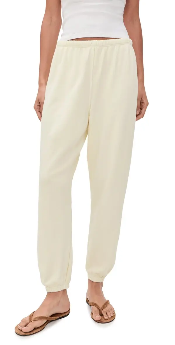 PERFECTWHITETEE Johnny French Terry Easy Sweatpants - Custard