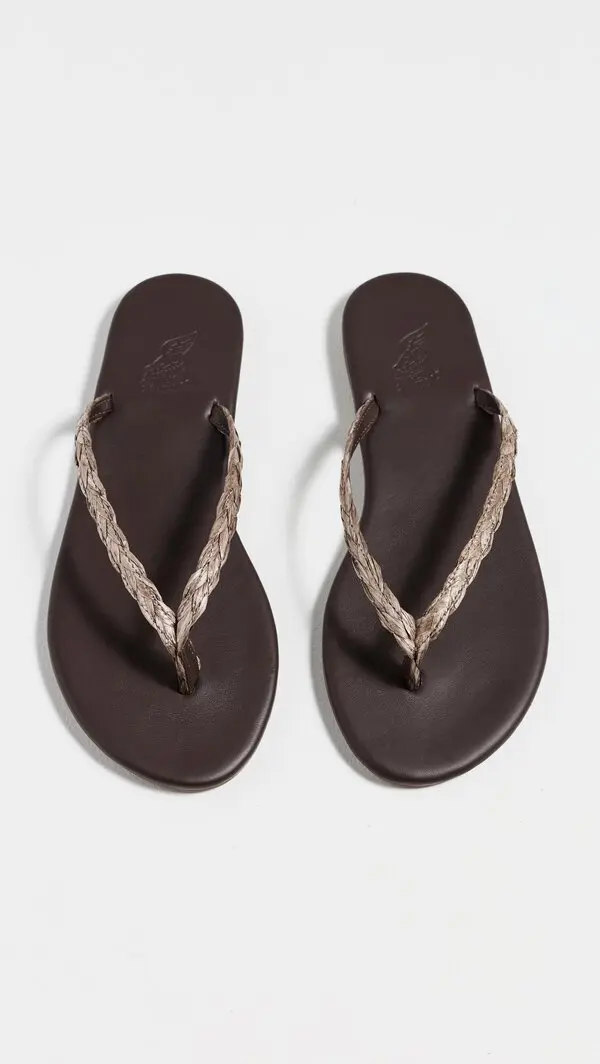 ANCIENT GREEK SANDALS Saionara Raffia Flip Flops - Brown