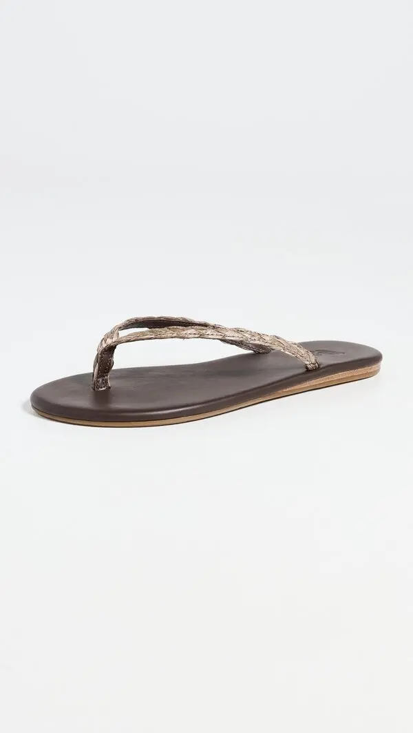ANCIENT GREEK SANDALS Saionara Raffia Flip Flops - Brown