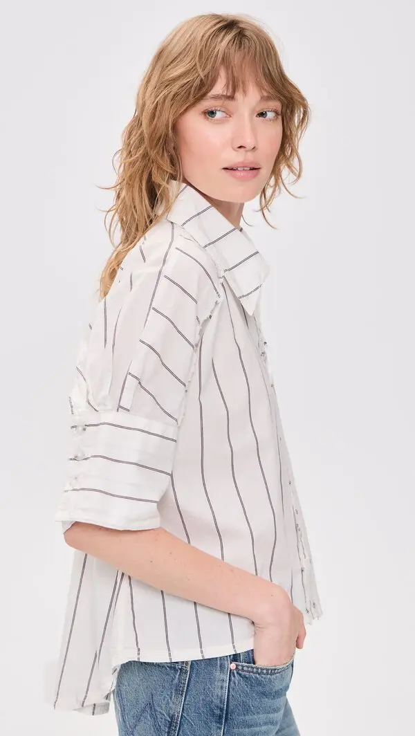Free People Seaside Stripe Button-down Shirt