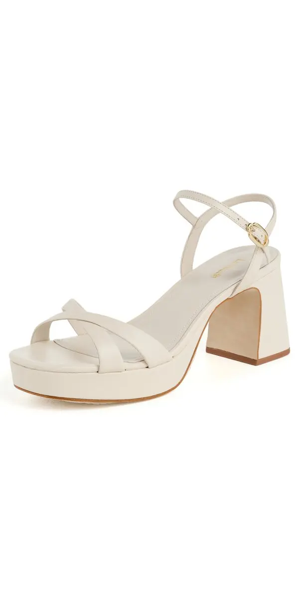Larroude Bianca Low Sandals - Ivory Leather