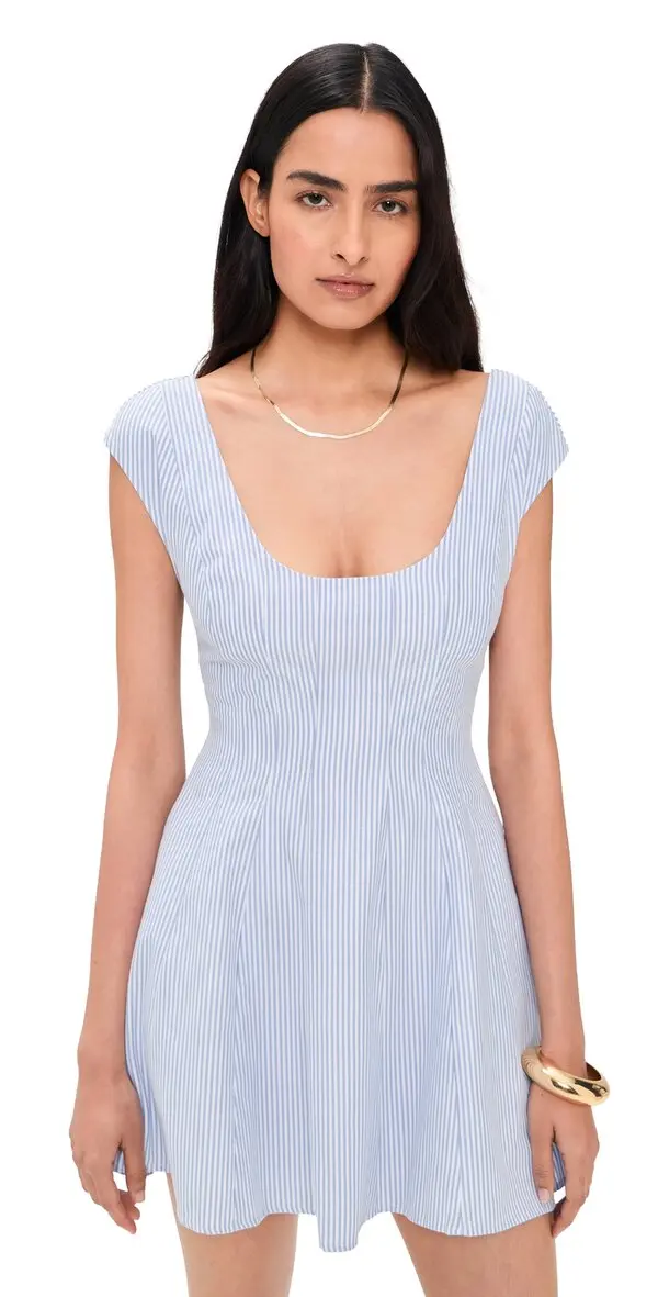 GUIZIO Leila Mini Dress - Blue/white