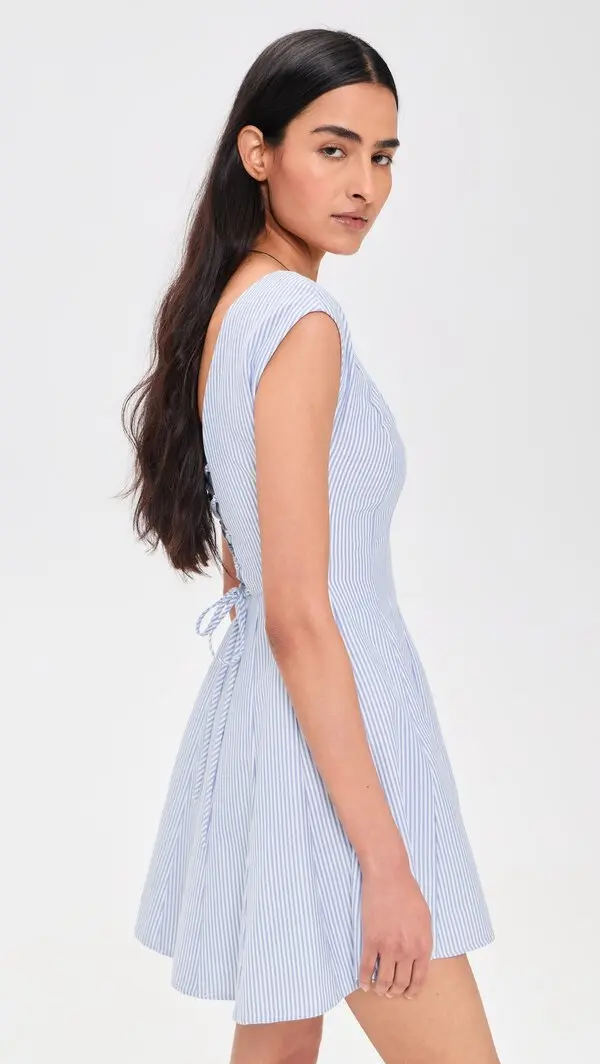 GUIZIO Leila Mini Dress - Blue/white