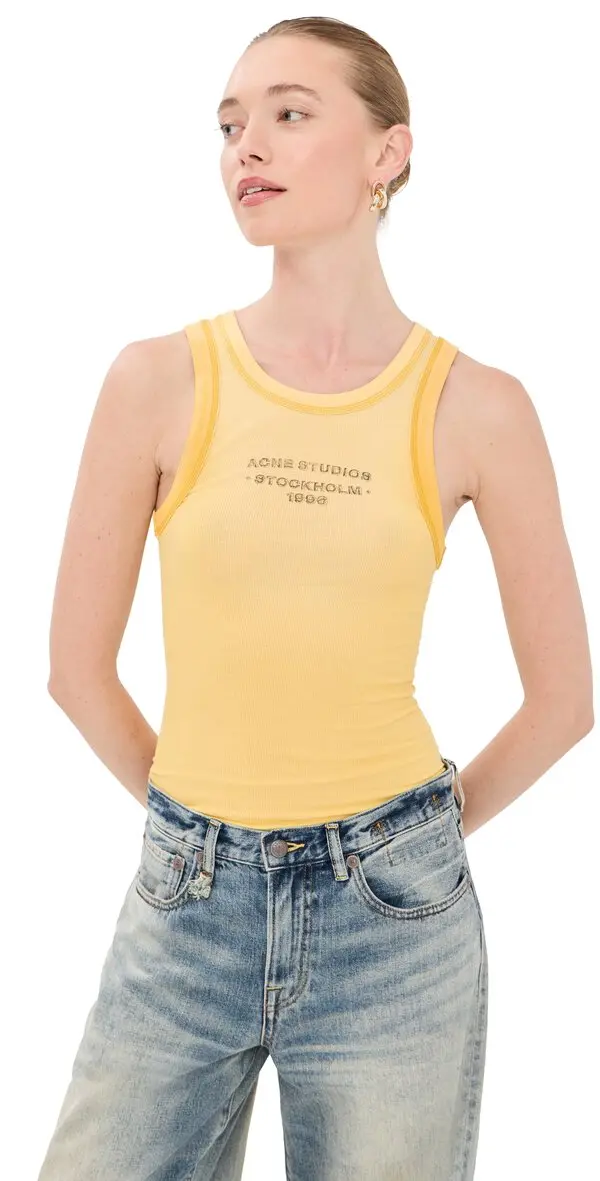 Acne Studios Logo Sleeveless T-shirt - Light Yellow