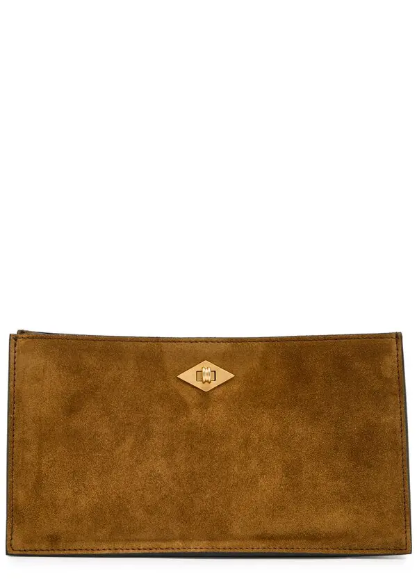 METIER Suede Clutch - Tan