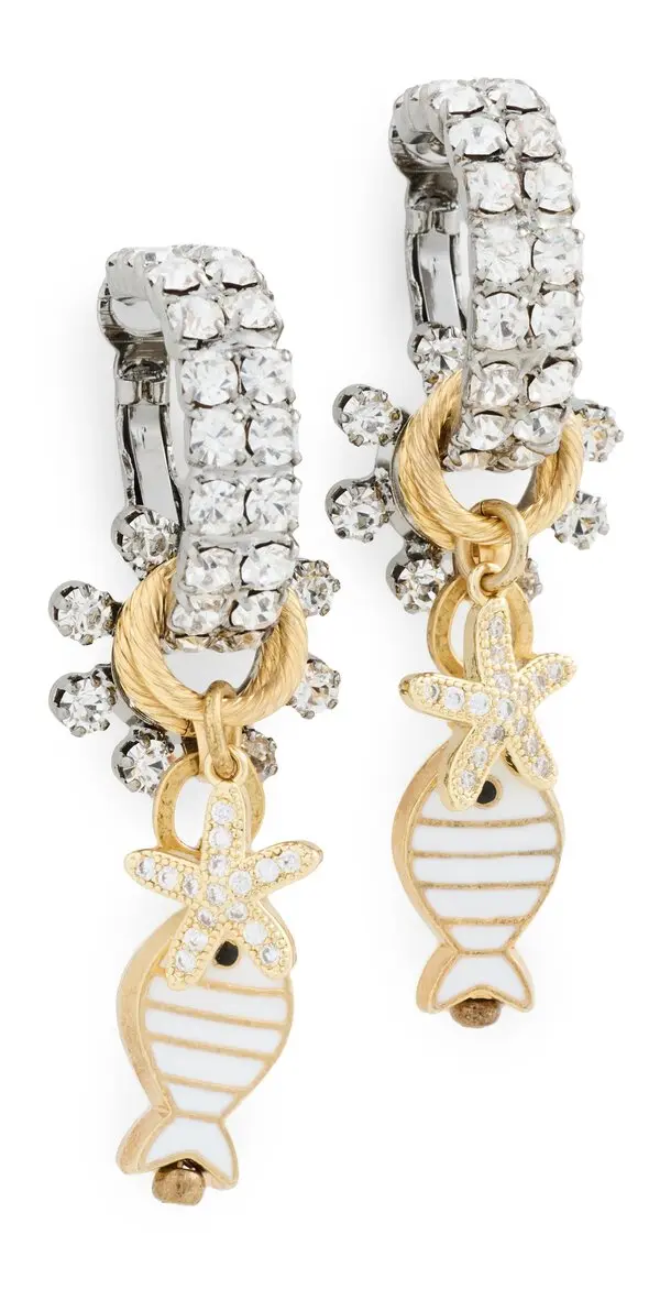 ELIZABETH COLE Muriel Dangle Earrings - White
