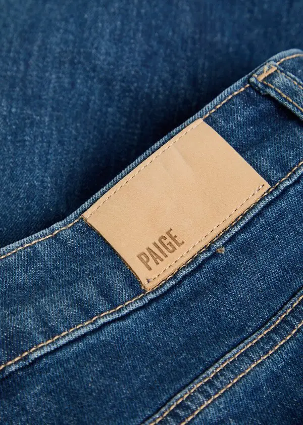 Paige Vanessa Patch Pocket Wide-leg Stretch Denim Jeans