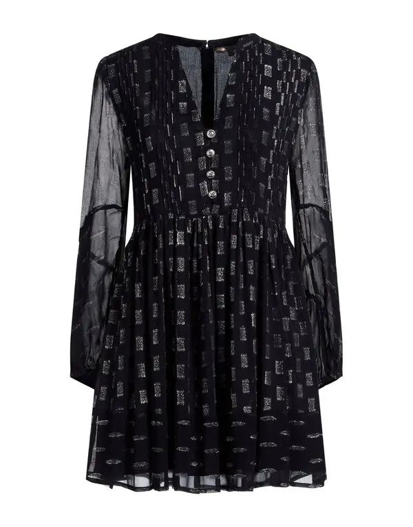 Maje Mini Dress Midnight Viscose And Metal Fiber - Blue