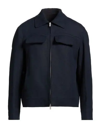 LARDINI Linen Harrington Jacket - Navy