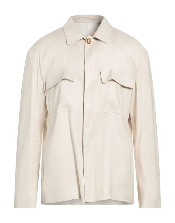 LARDINI Jacket Size Linen, Viscose, Elastane - Beige