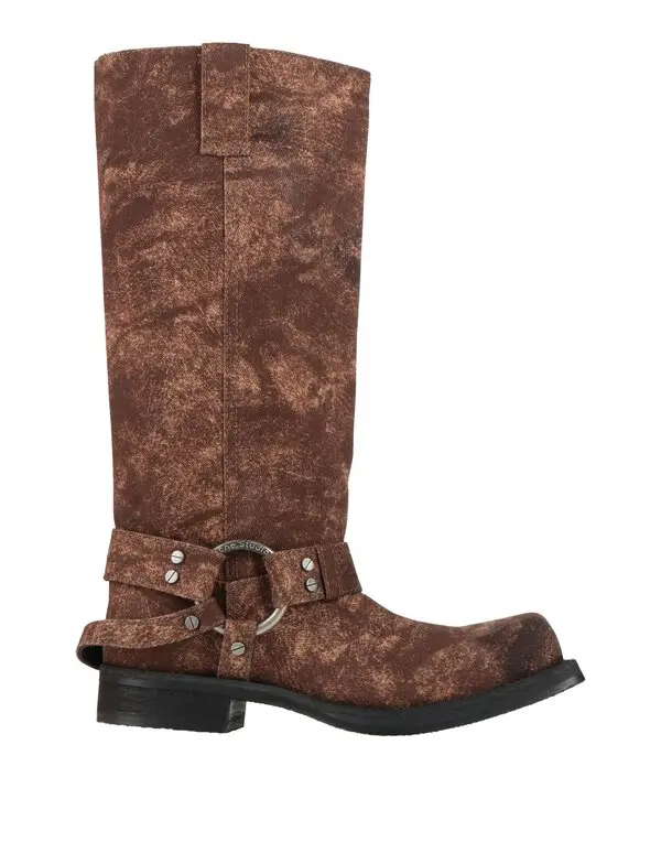 Acne Studios Textile Boots With Strap Detailing - Brown
