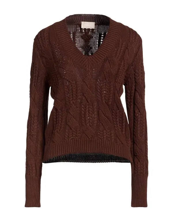 DRUMOHR Cotton Cable-knit V-neck Sweater
