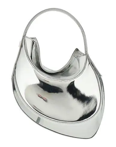 MUGLER Leather Hobo Bag - Silver