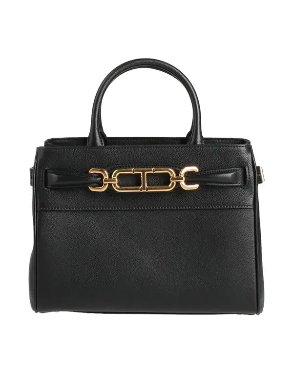 TOM FORD Calfskin Leather Tote Handbag - Black