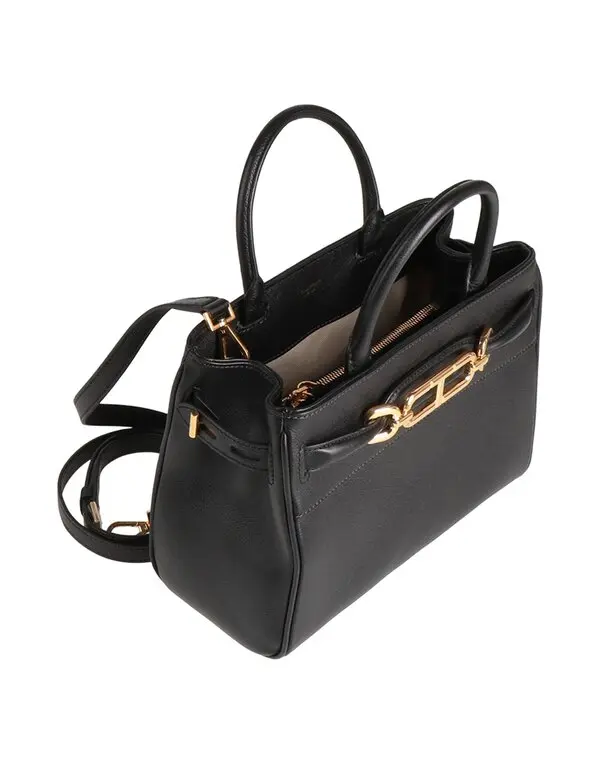 TOM FORD Calfskin Leather Tote Handbag - Black