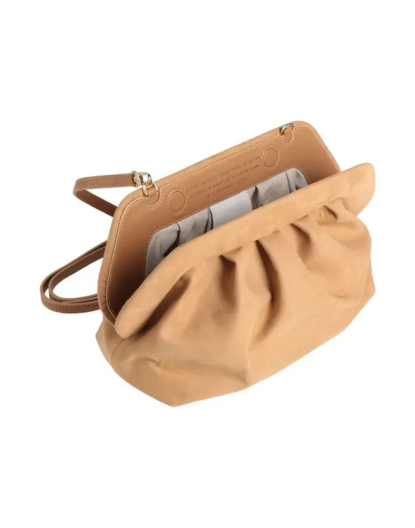 THEMOIRE Clutch In Brushed Synthetic Material - Camel