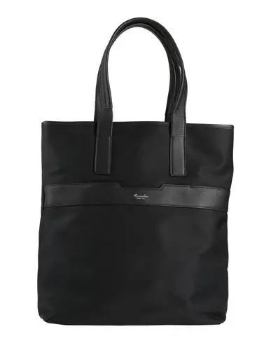 PINEIDER Nylon And Leather Shopper Bag - Black