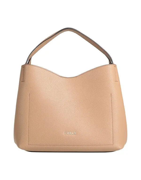 Furla Calfskin Tote Handbag - Beige