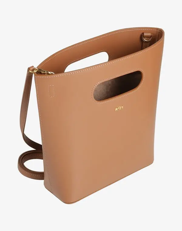 N°21 Leather Bucket Bag - Beige