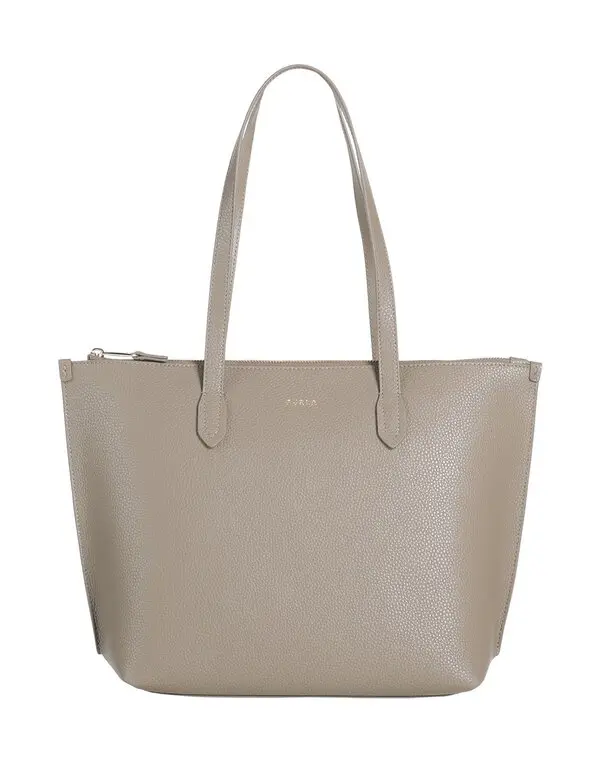 Furla Hogan Leather Sandals With Teddy Fleece Trims - Grey