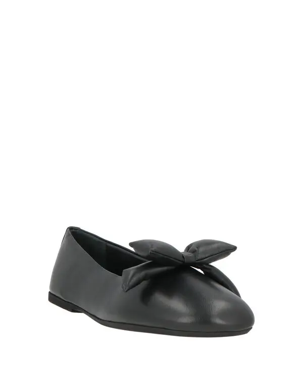 N°21 Leather Ballet Flats With Bow Detailing - Black