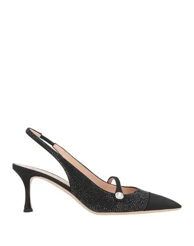 N°21 Slingback Pumps With Appliqués And Crystals - Black
