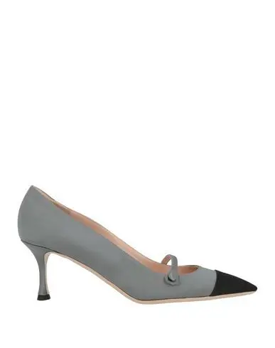 N°21 Two-tone Satin Pumps With Kitten Heel - Grey