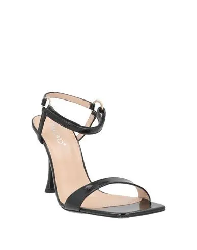 INUOVO Patent Leather Square Toe Heeled Sandals