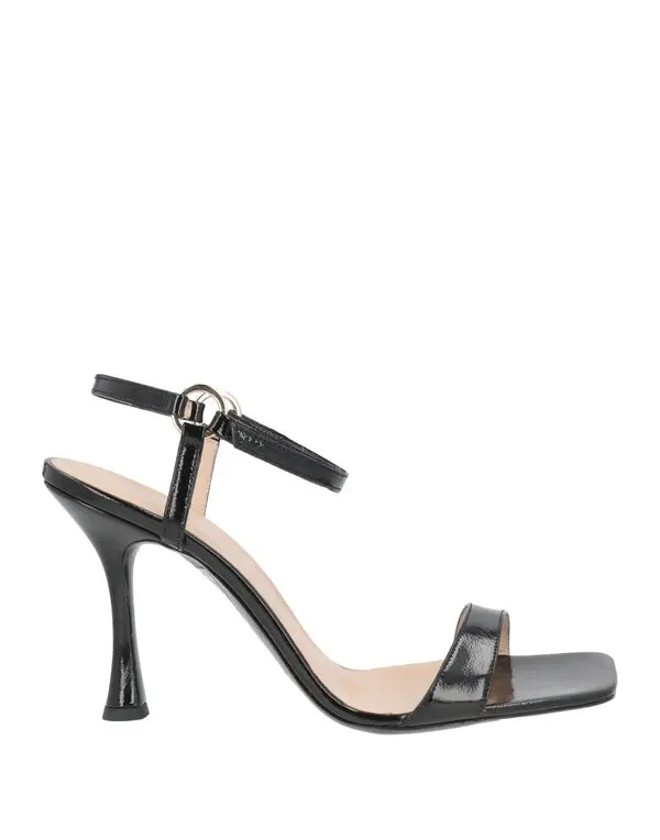 INUOVO Patent Leather Square Toe Heeled Sandals