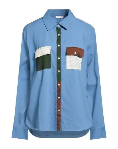 ARIZONA LOVE Cotton Twill Shirt With Appliqués - Light Blue