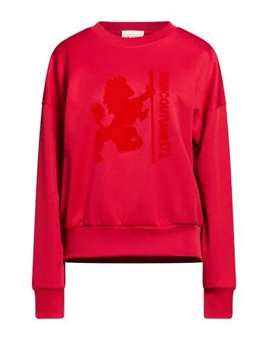 SEMICOUTURE Crewneck Flocked Logo Sweatshirt - Red