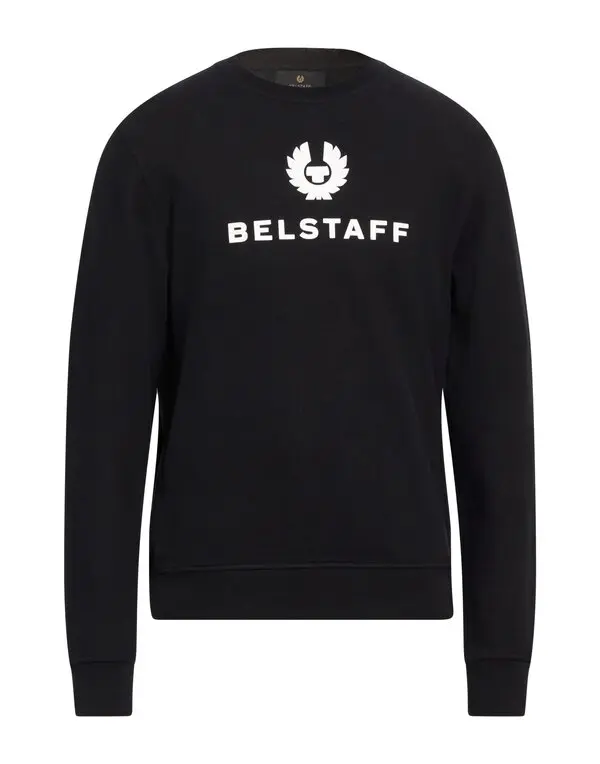Belstaff Midnight Cotton Sweatshirt With Logo Print - Black