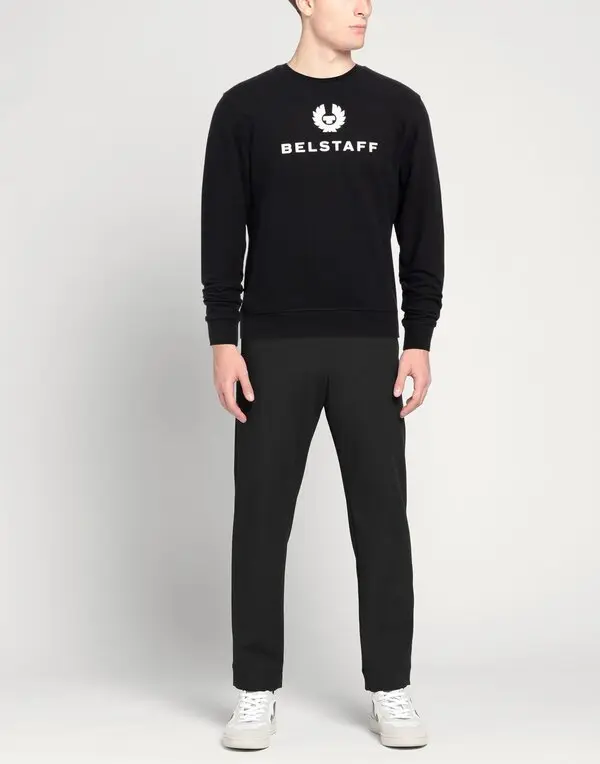 Belstaff Midnight Cotton Sweatshirt With Logo Print - Black