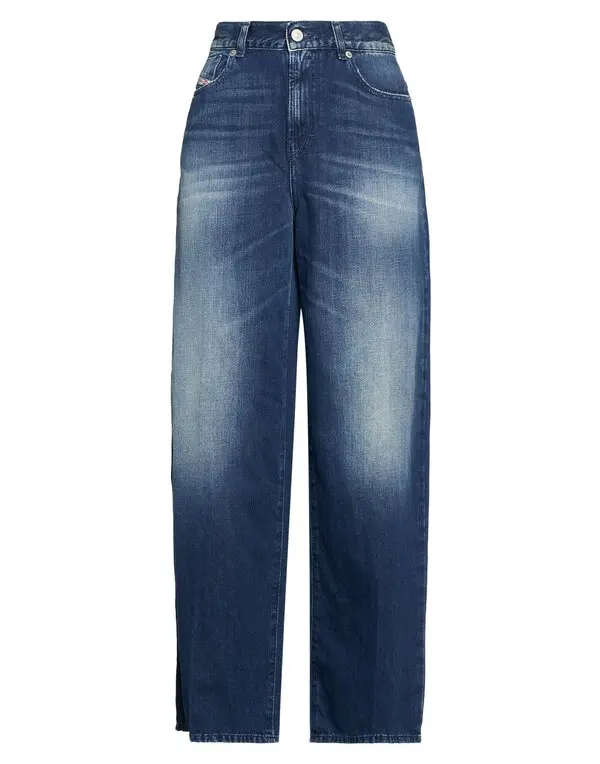 DIESEL® Wide-leg Cotton And Linen Blend Jeans - Blue