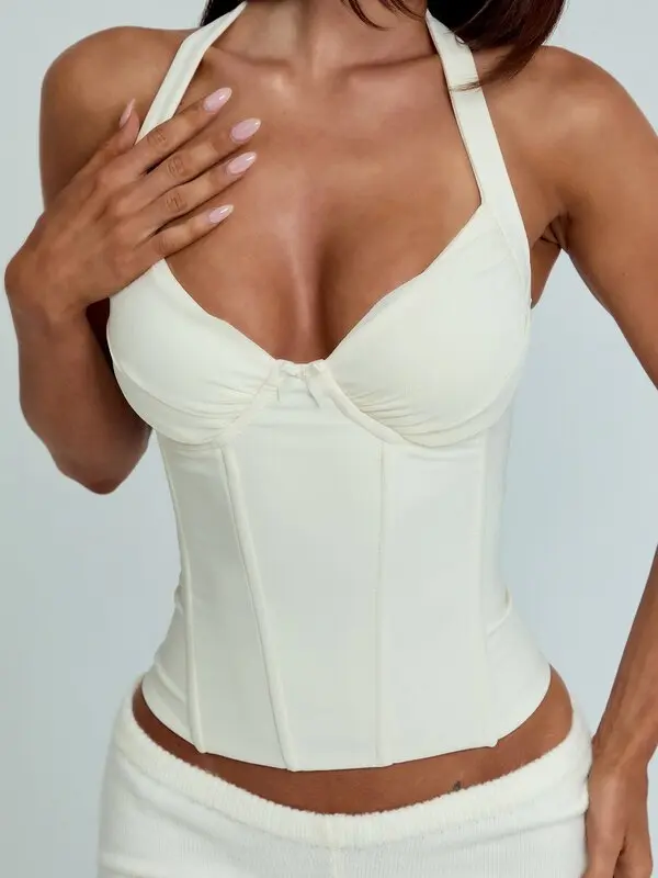 OUTCAST Stretch Crepe Corset Top