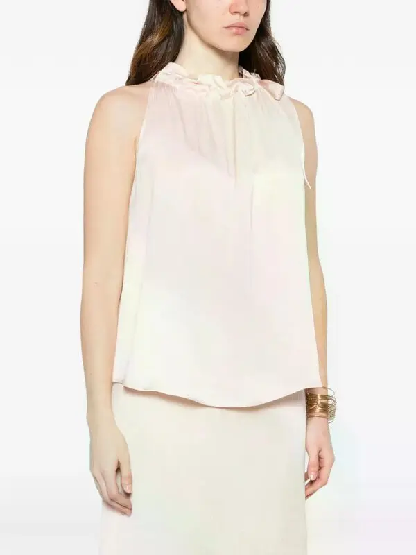 Peserico Ruffled-neck Tie-fastening Top