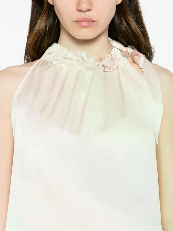 Peserico Ruffled-neck Tie-fastening Top