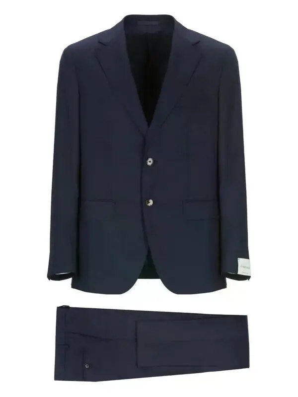 Caruso Wool Suit - Black