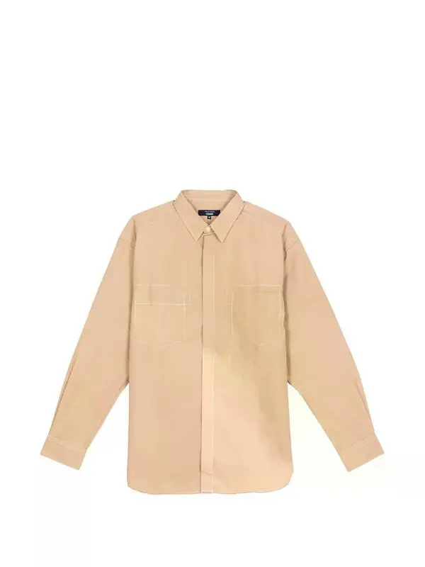 Comme Des Garçons Contrast-stitch Chest-pocket Shirt - Neutrals