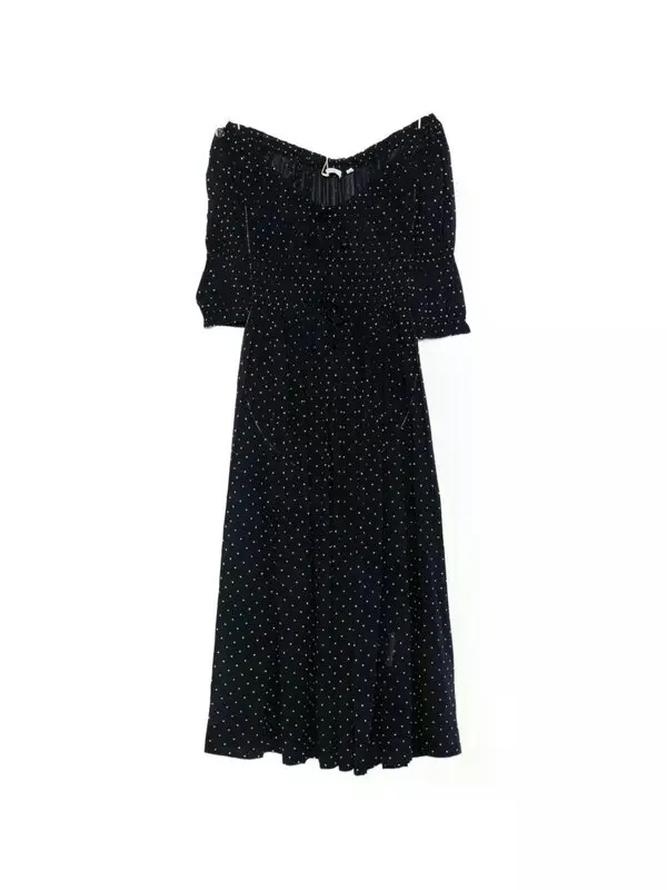 DÔEN Ischia Polka-dot Midi Dress - Blue
