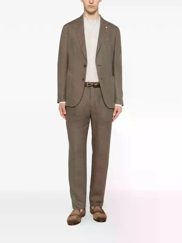 MANUEL RITZ Single-breasted Patch-pocket Suit - Brown