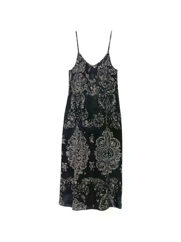 R13 Medallion-print Midi Dress - Black