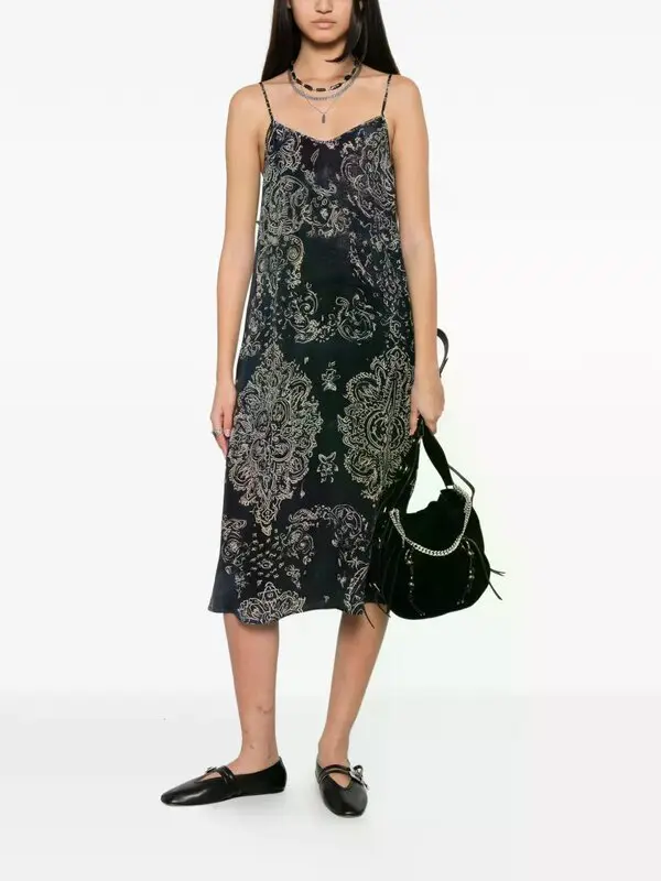 R13 Medallion-print Midi Dress - Black