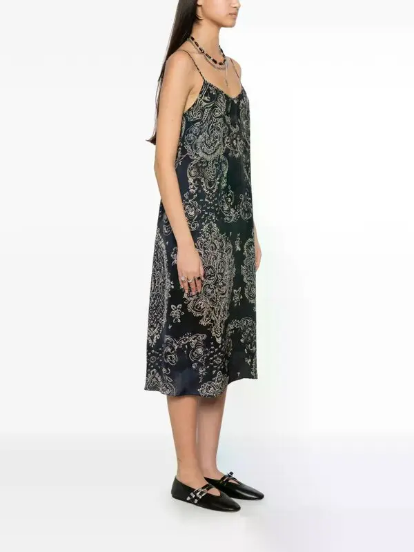 R13 Medallion-print Midi Dress - Black