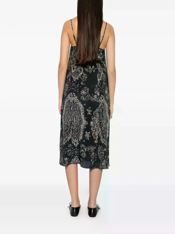 R13 Medallion-print Midi Dress - Black