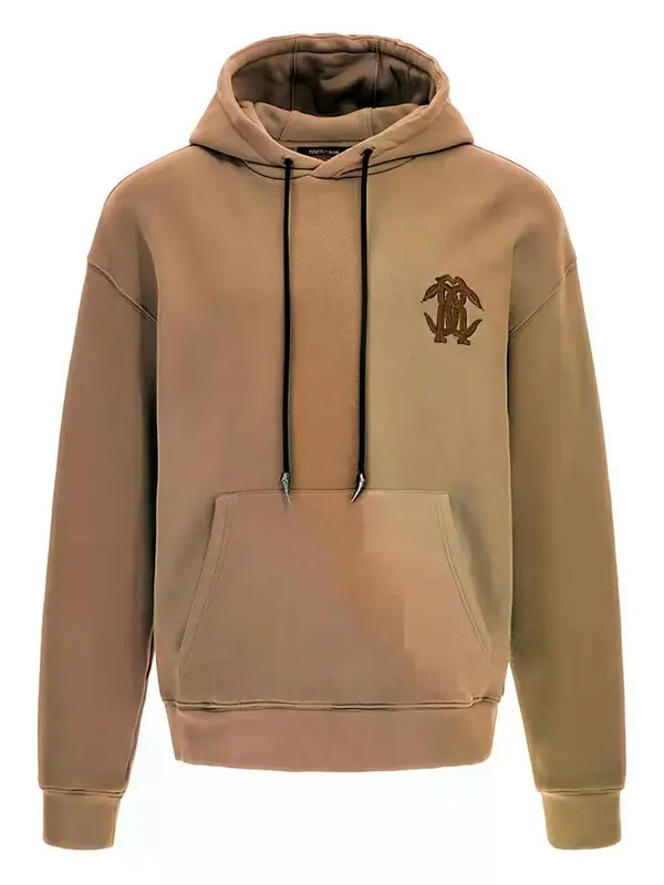 Roberto Cavalli Logo-embroidered Hoodie - Brown