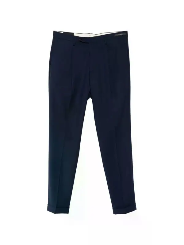 MICHAEL COAL Mc Frederick Pleated Turn-up Trousers - Blue